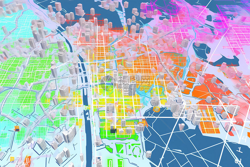 城市地图插画图片下载-正版图片600786978-摄图网