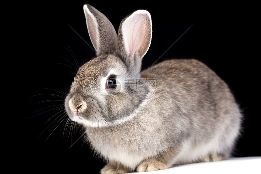 可爱的灰兔高清图片下载-正版图片600792548-摄图网