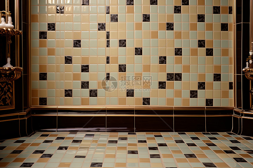 马赛克墙面浴室高清图片下载-正版图片600798925-摄图网
