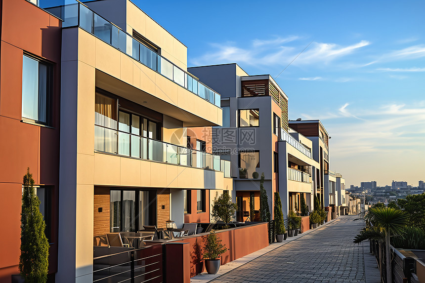 城市多层楼房高清图片下载-正版图片600802614-摄图网