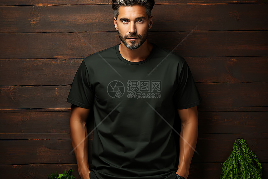 黑T恤男子高清图片下载-正版图片600805984-摄图网