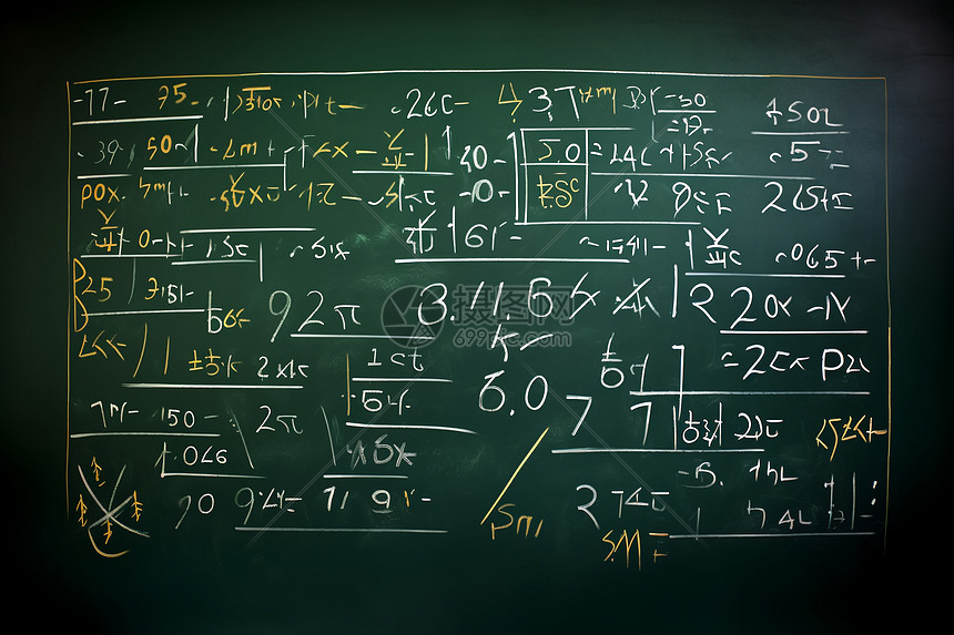 黑板上的数学计算题高清图片下载-正版图片600807559-摄图网