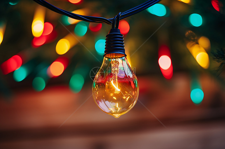 闪亮的圣诞节装饰灯高清图片下载-正版图片600808219-摄图网
