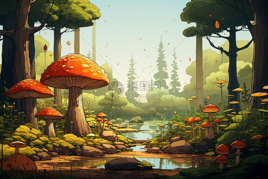 像素画的神秘森林卡通插图插画图片下载-正版图片600808495-摄图网