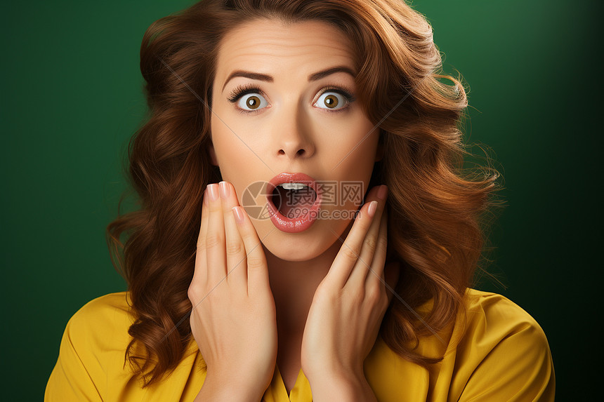 惊讶表情的外国女子高清图片下载-正版图片600811063-摄图网