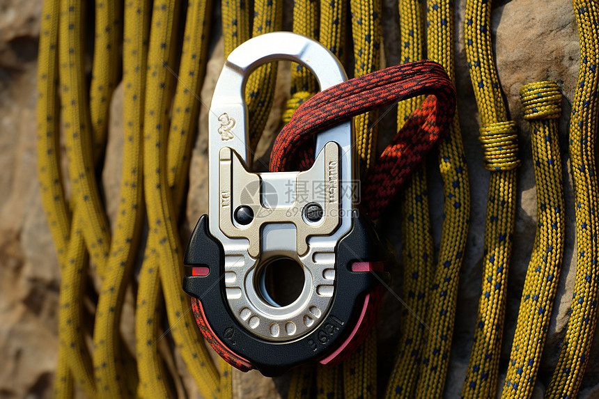 攀岩绳上的挂钩高清图片下载-正版图片600811517-摄图网
