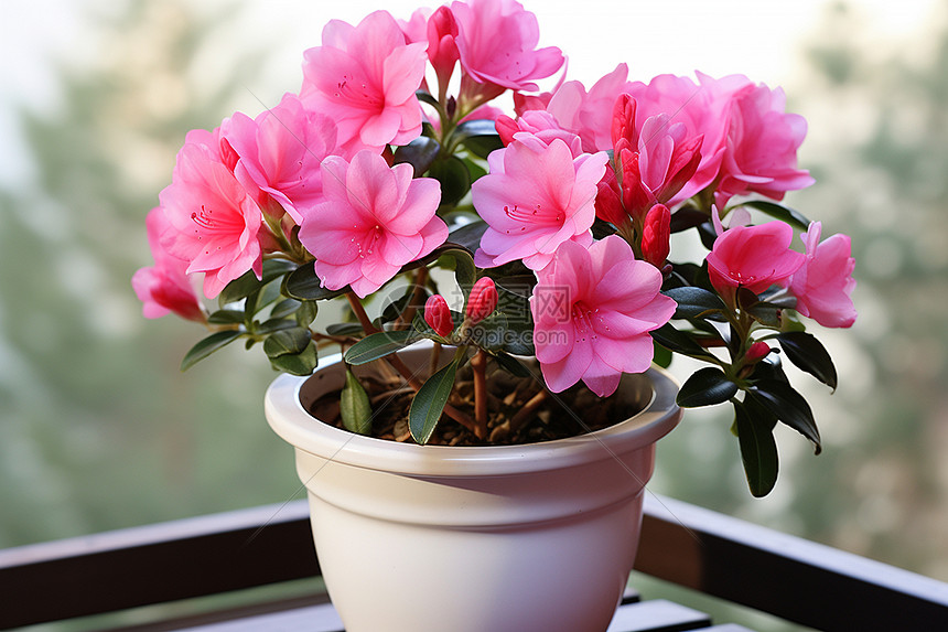 一盆杜鹃花高清图片下载-正版图片600819528-摄图网