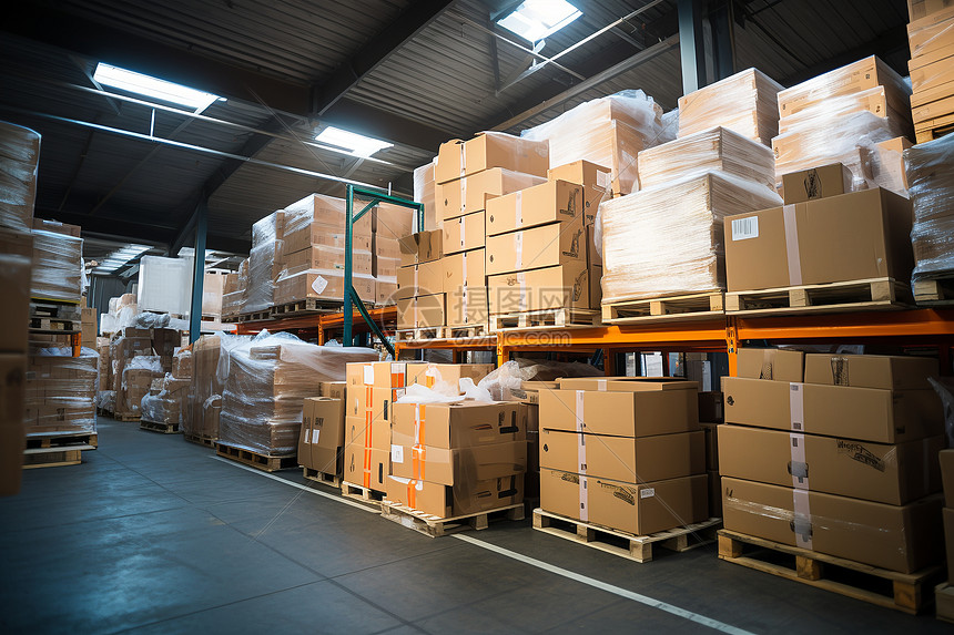 仓库中心的货物高清图片下载-正版图片600821766-摄图网