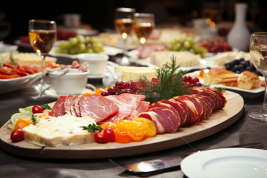 美食与美酒的盛宴高清图片下载-正版图片600830148-摄图网