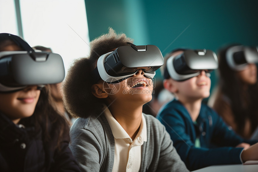 佩戴VR眼镜的电子学习技术高清图片下载-正版图片600832033-摄图网