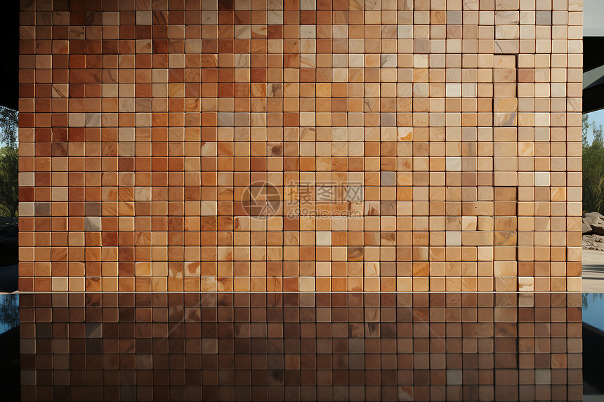 马赛克瓷砖铺贴的墙面高清图片下载-正版图片600833175-摄图网
