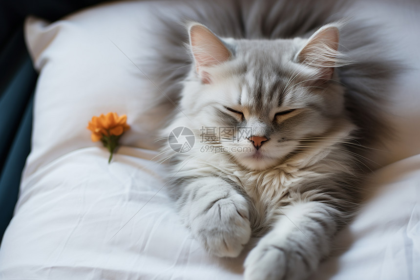 睡觉的宠物猫咪高清图片下载-正版图片600833666-摄图网
