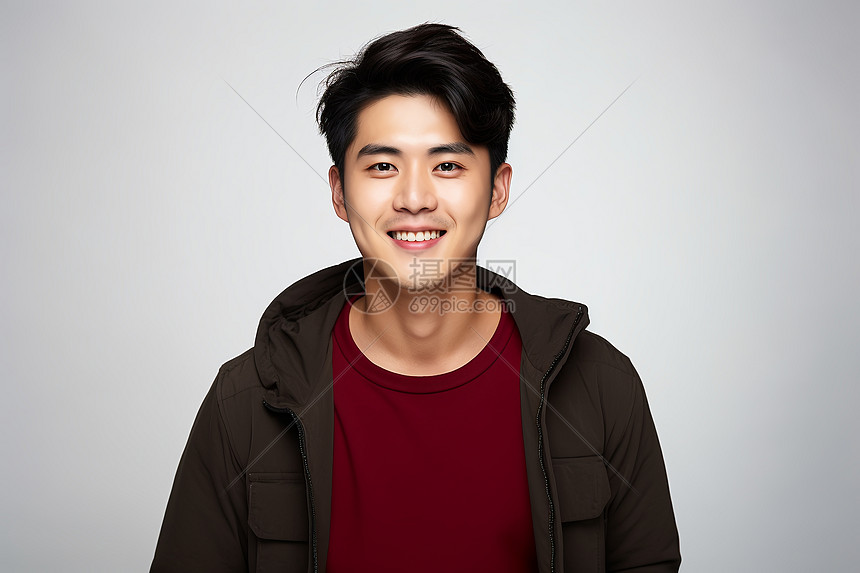 阳光微笑的亚洲年轻男子高清图片下载-正版图片600838713-摄图网