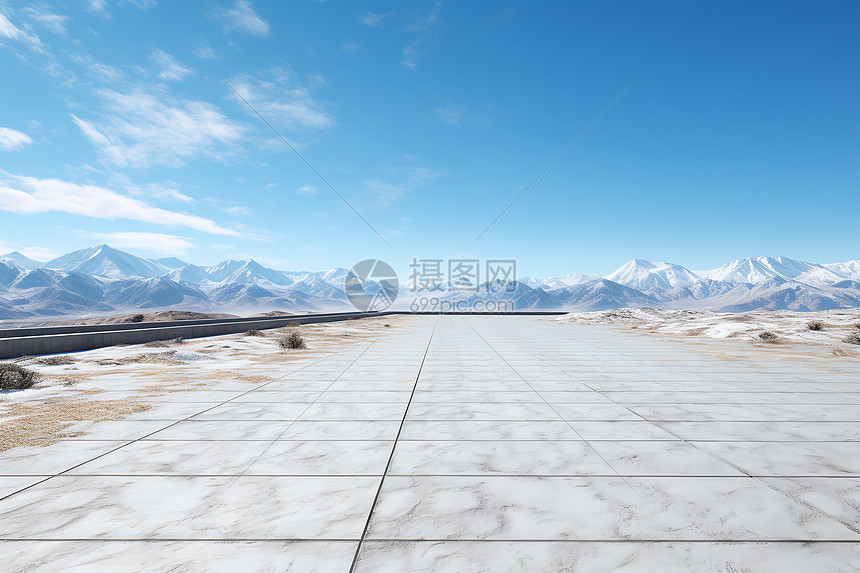 蓝天白云下的公路高清图片下载-正版图片600845126-摄图网