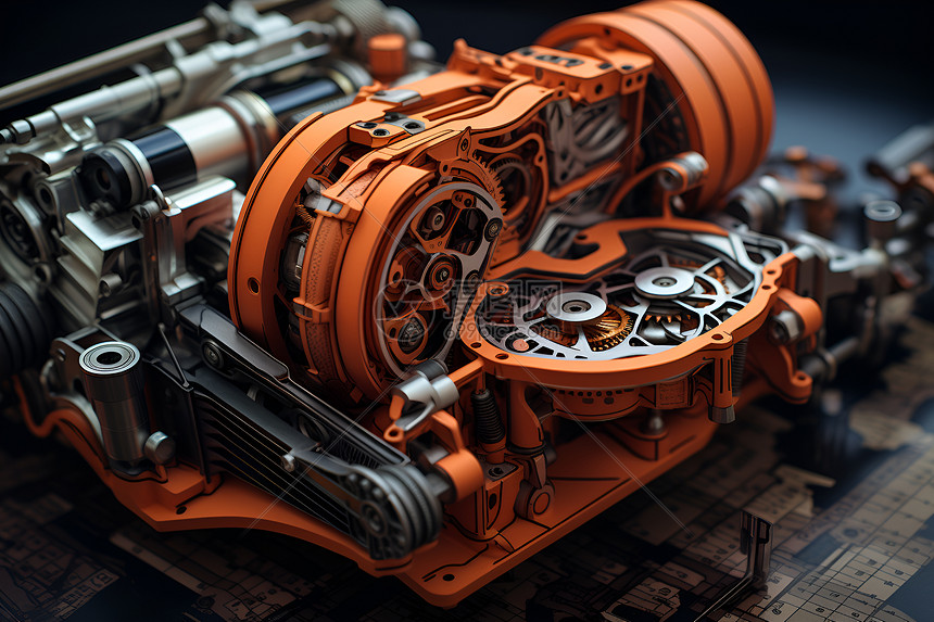 机械模型引擎的细节图片素材-正版创意图片600862897-摄图网