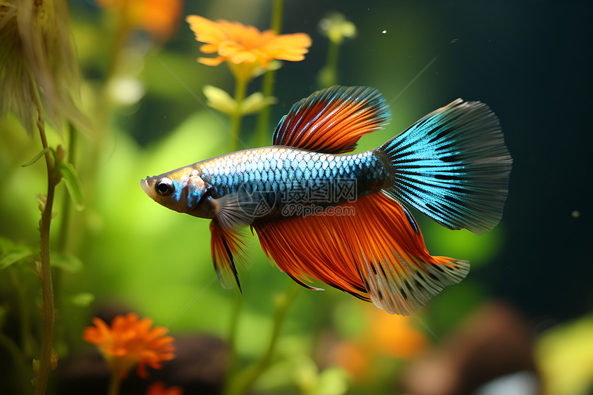 水中游动的斗鱼高清图片下载-正版图片600864085-摄图网