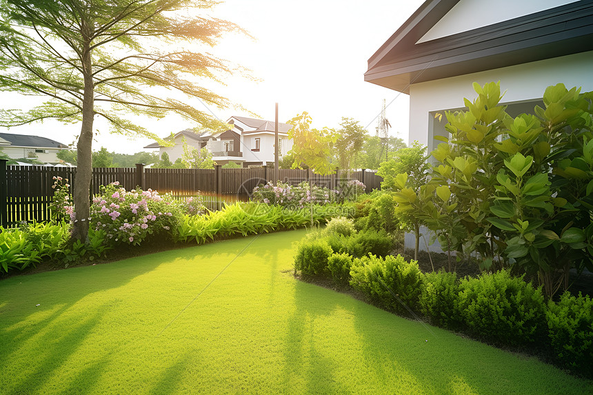 房子前的绿色草坪高清图片下载-正版图片600892480-摄图网