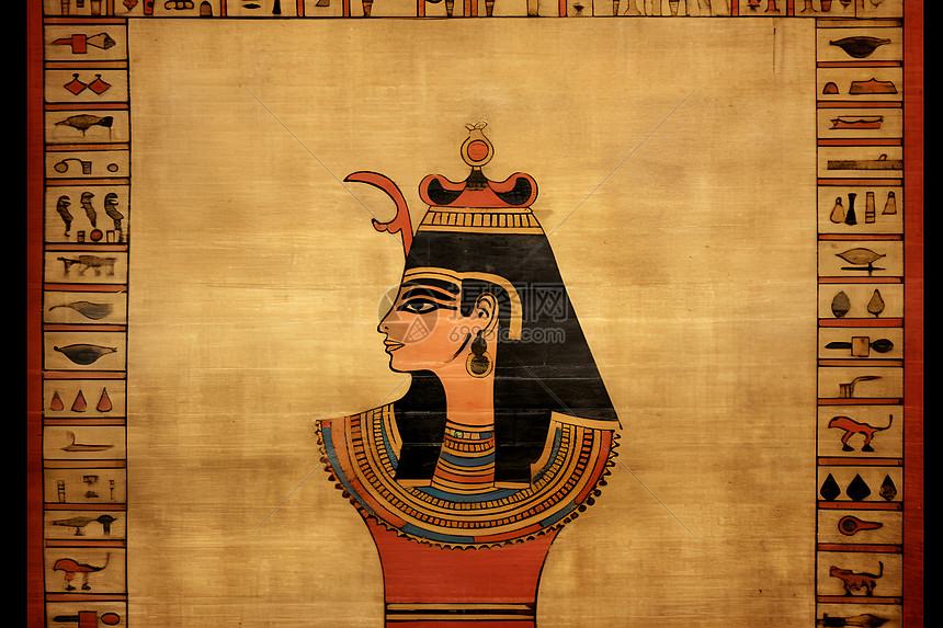 复古文化的埃及女子壁画高清图片下载-正版图片600901545-摄图网