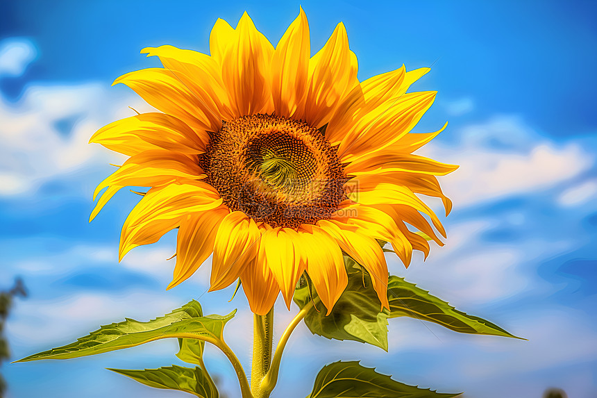 一朵明亮的向日葵高清图片下载-正版图片600904295-摄图网