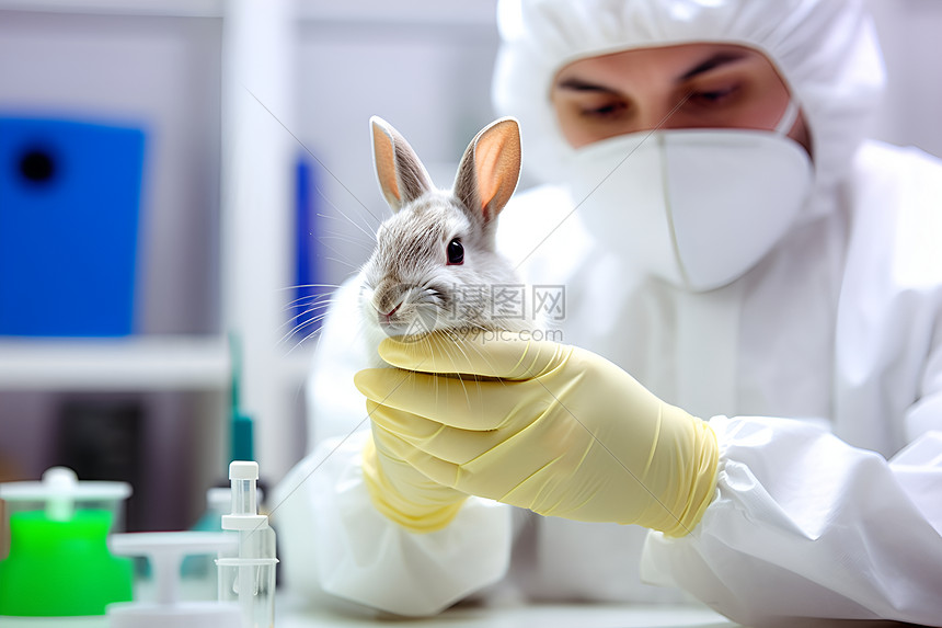 实验室中的一只兔子高清图片下载-正版图片600924498-摄图网