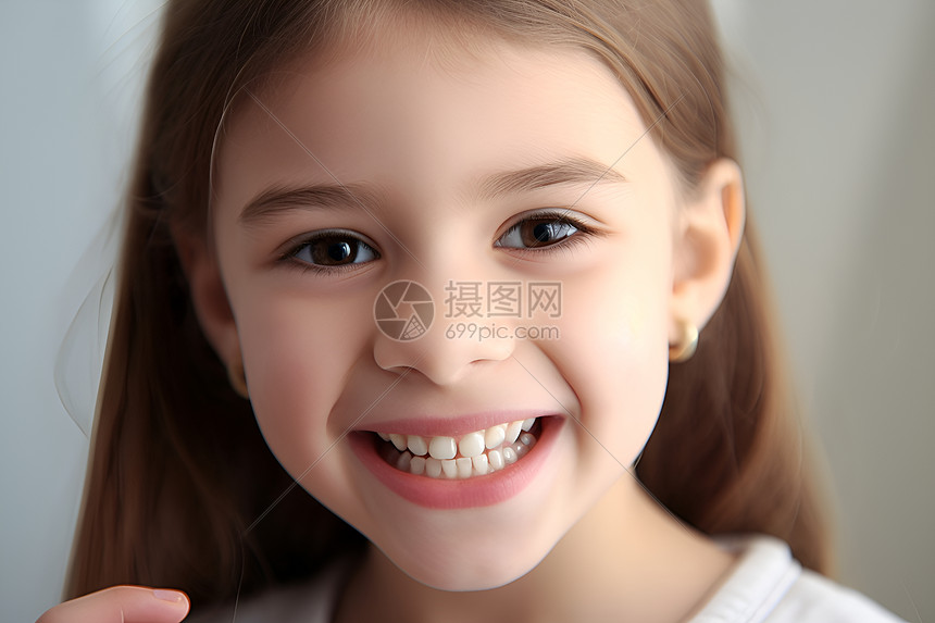 露齿微笑的外国小女孩高清图片下载-正版图片600929759-摄图网