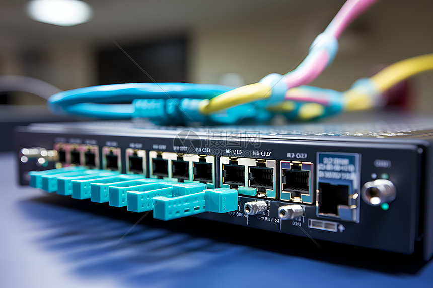网络交换机和线缆高清图片下载-正版图片600932989-摄图网