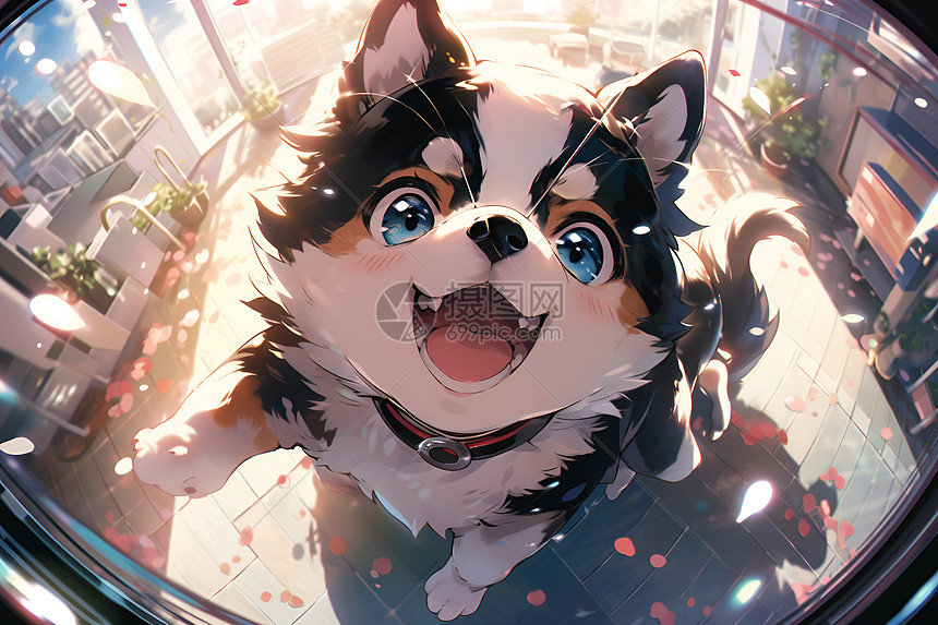 迷人的动漫卡通狗狗插画图片下载-正版图片600983515-摄图网
