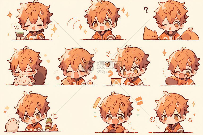 设计的卡通男孩图标插画图片下载-正版图片600984579-摄图网