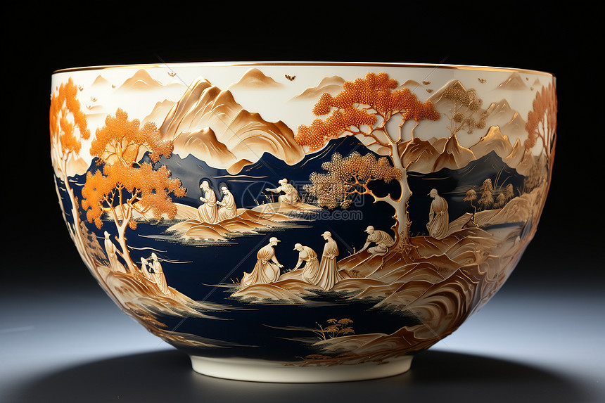 传统的艺术瓷碗高清图片下载-正版图片600989548-摄图网