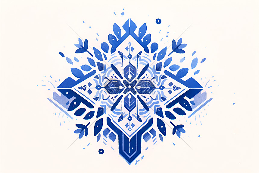 冰雪的蓝色图腾插画图片下载-正版图片601008607-摄图网