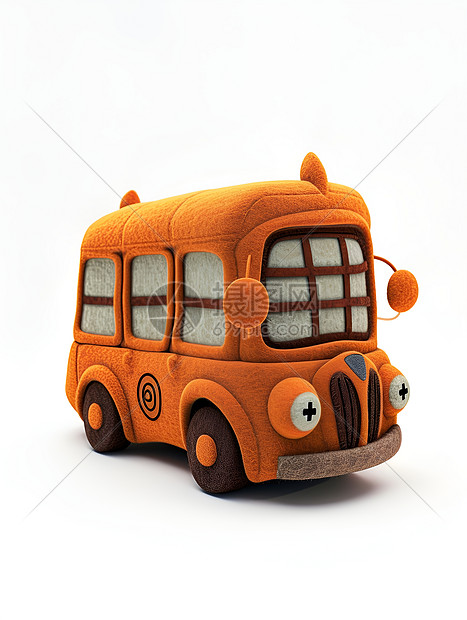 可爱的毛毡巴士插画图片下载-正版图片601010550-摄图网