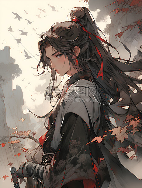 古风剑客插画图片下载-正版图片601027686-摄图网