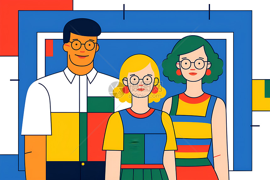 三口之家插画图片下载-正版图片601035017-摄图网