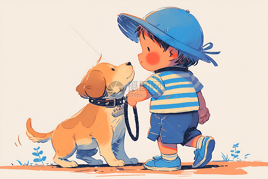 可爱的卡通男孩插画插画图片下载-正版图片601043260-摄图网