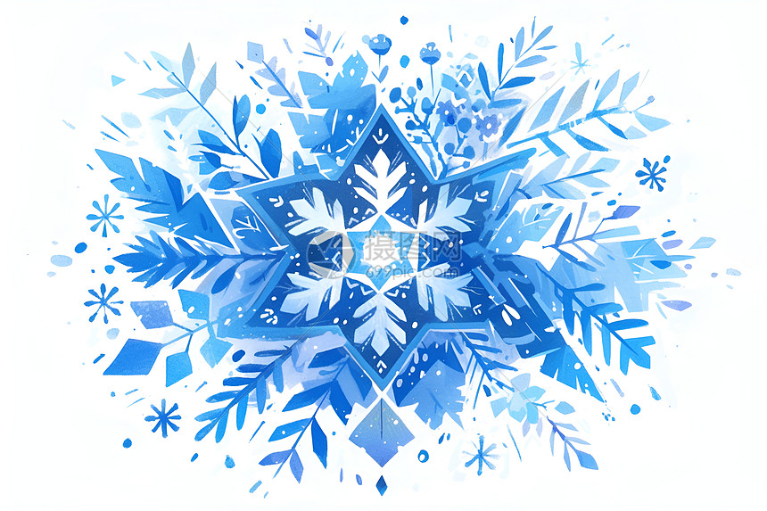 冰雪纹饰图腾插画图片下载-正版图片601049165-摄图网