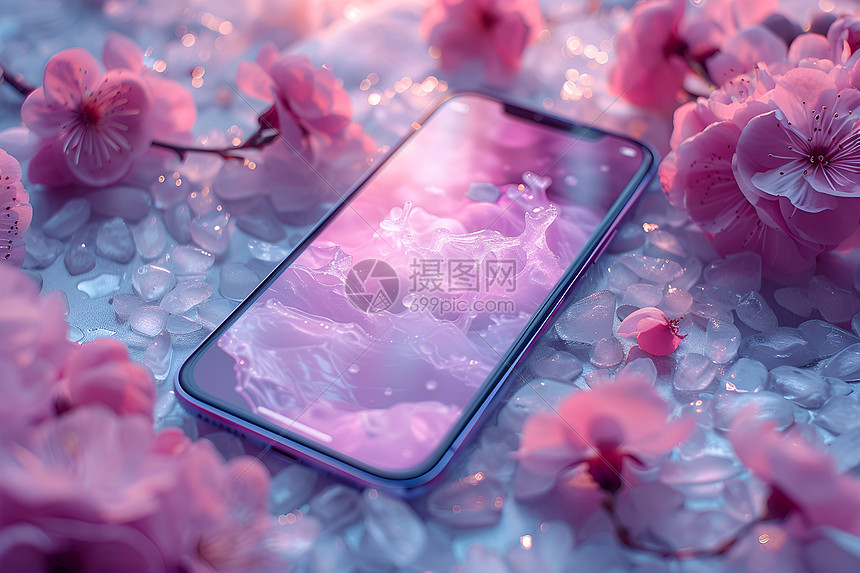 花朵手机壁纸插画图片下载-正版图片601082344-摄图网