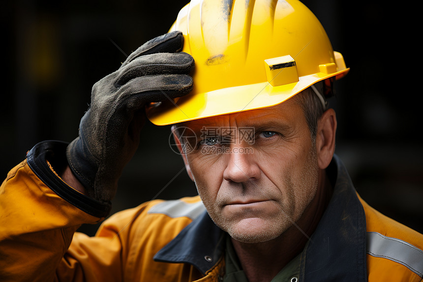 工人佩戴安全帽高清图片下载-正版图片601090677-摄图网
