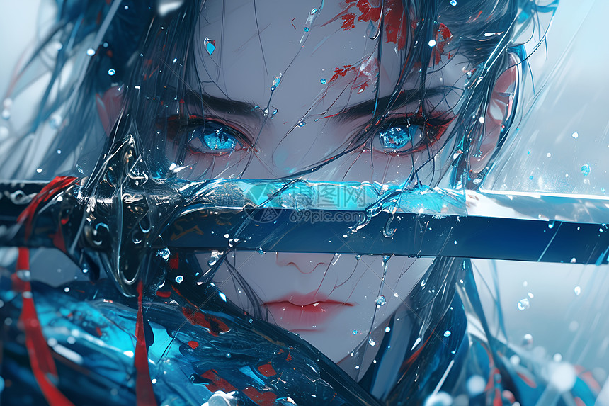 雨中飒爽的女子插画图片下载-正版图片601101577-摄图网