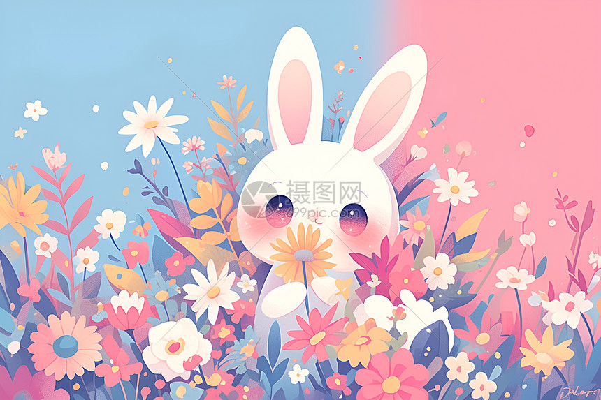 可爱小兔子插画图片下载-正版图片601106551-摄图网