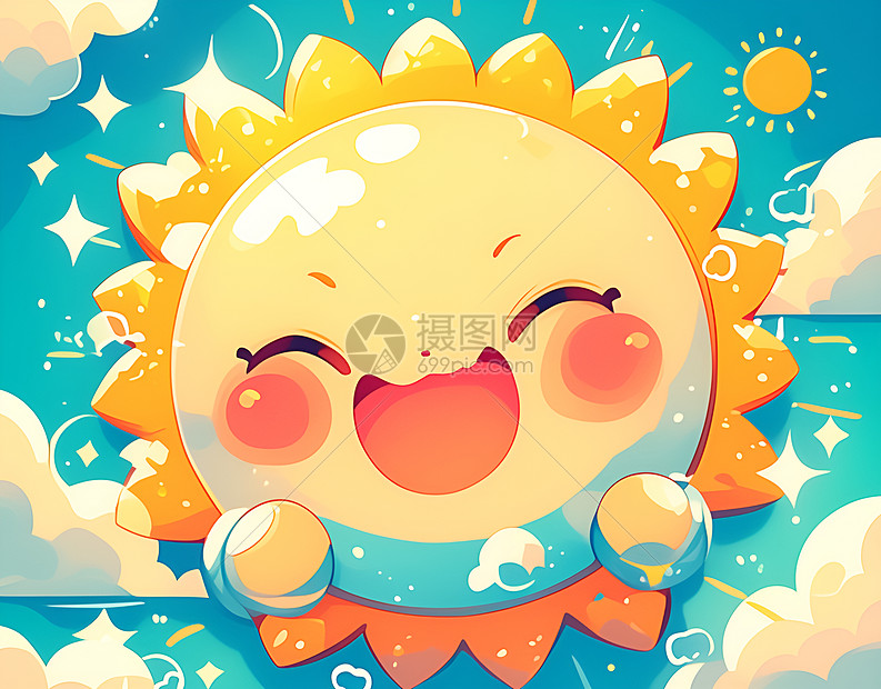 可爱卡通风格的太阳插画图片下载-正版图片601112007-摄图网