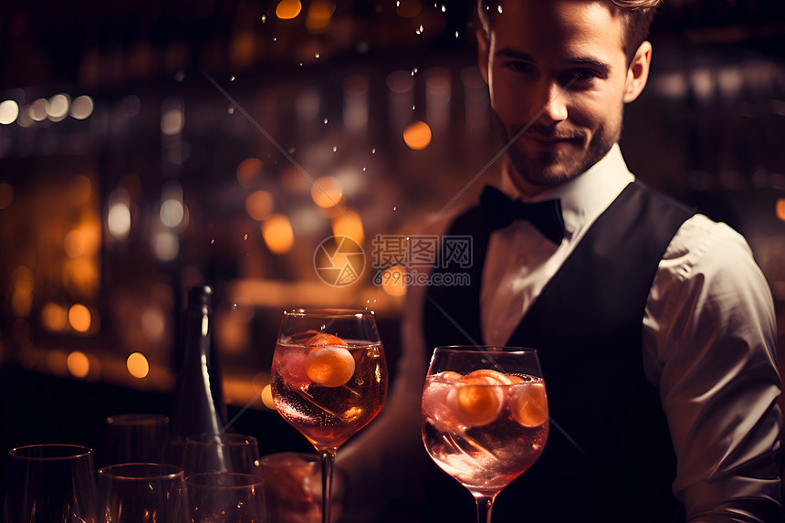 帅气的调酒师高清图片下载-正版图片601140293-摄图网