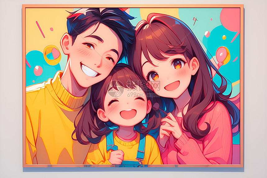 幸福家庭卡通插画插画图片下载-正版图片601171832-摄图网