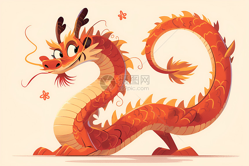 长尾巴的巨龙插画图片下载-正版图片601174342-摄图网