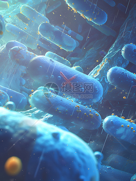 显微镜里悬浮的微生物插画图片下载-正版图片601186192-摄图网