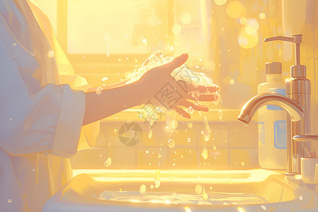 阳光下的洗手插画图片下载-正版图片601226712-摄图网