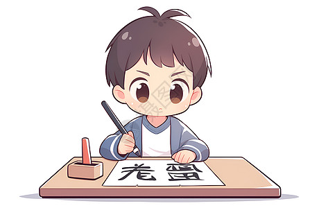 写书法卡通图片_写书法卡通素材图片大全_摄图网