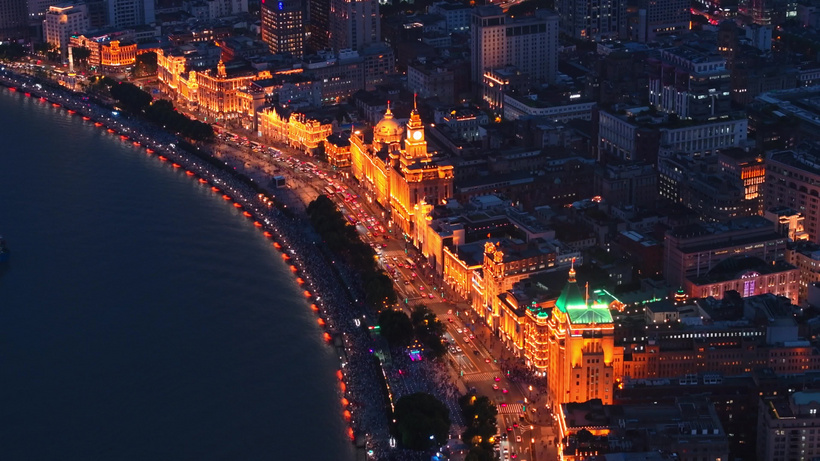 4k航拍俯瞰上海外滩夜景mp4格式视频下载_正版视频编号4743096-摄图网