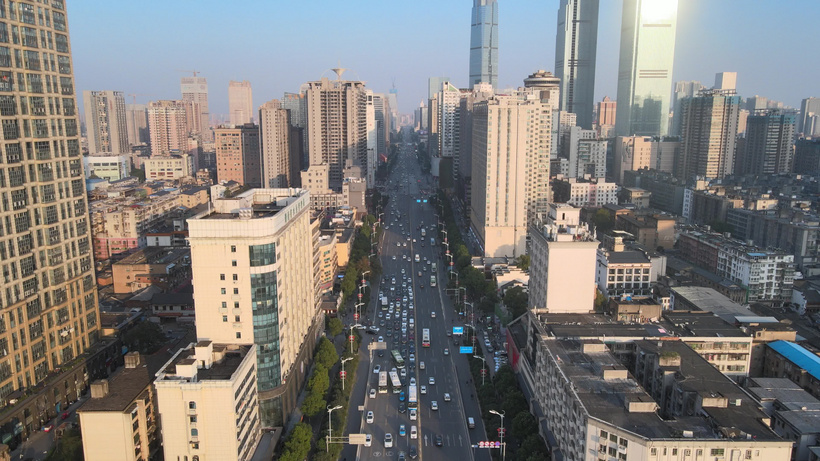 航拍长沙五一大道城市交通车流建筑MP4格式视频下载_正版视频编号3522154-摄图网