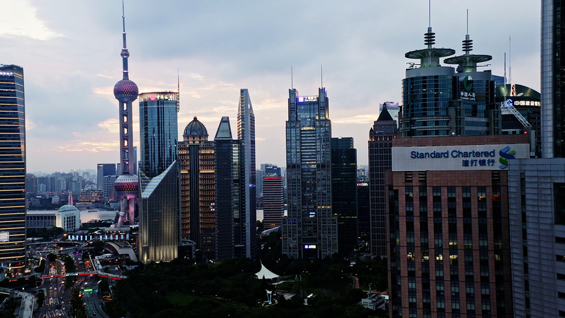 上海陆家嘴天际线航拍mov格式视频下载_正版视频编号99195-摄图网