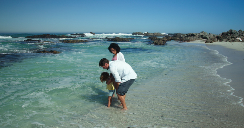 海滩边一起赶海奔跑的一家三口mov格式视频下载_正版视频编号3628264-摄图网